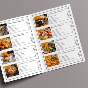 DIY Food Menu Bi-fold Brochure Template Canva, Restaurant Menu ...