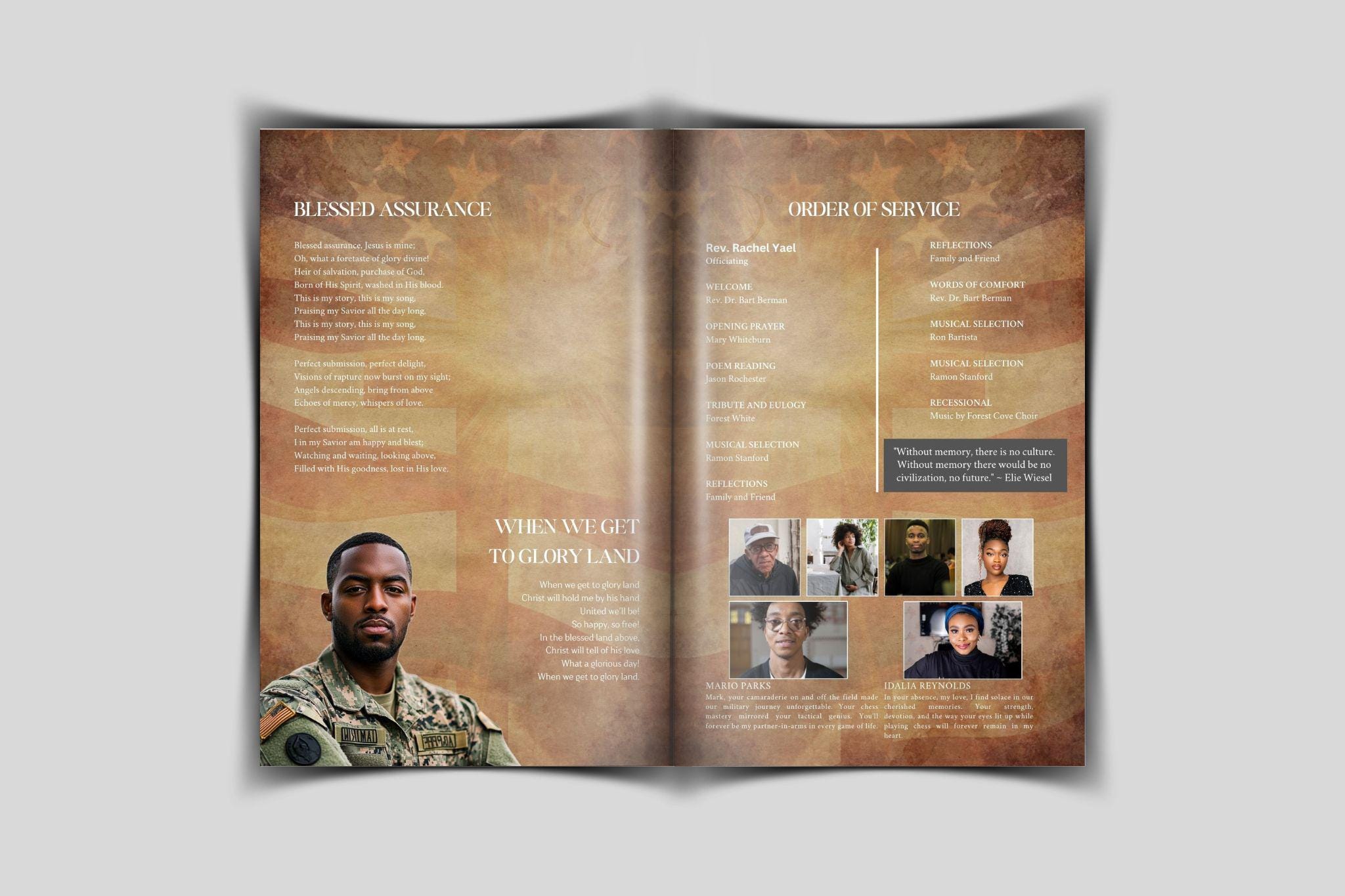 Army Funeral Program Canva Template, Celebration of Life, Memorial ...