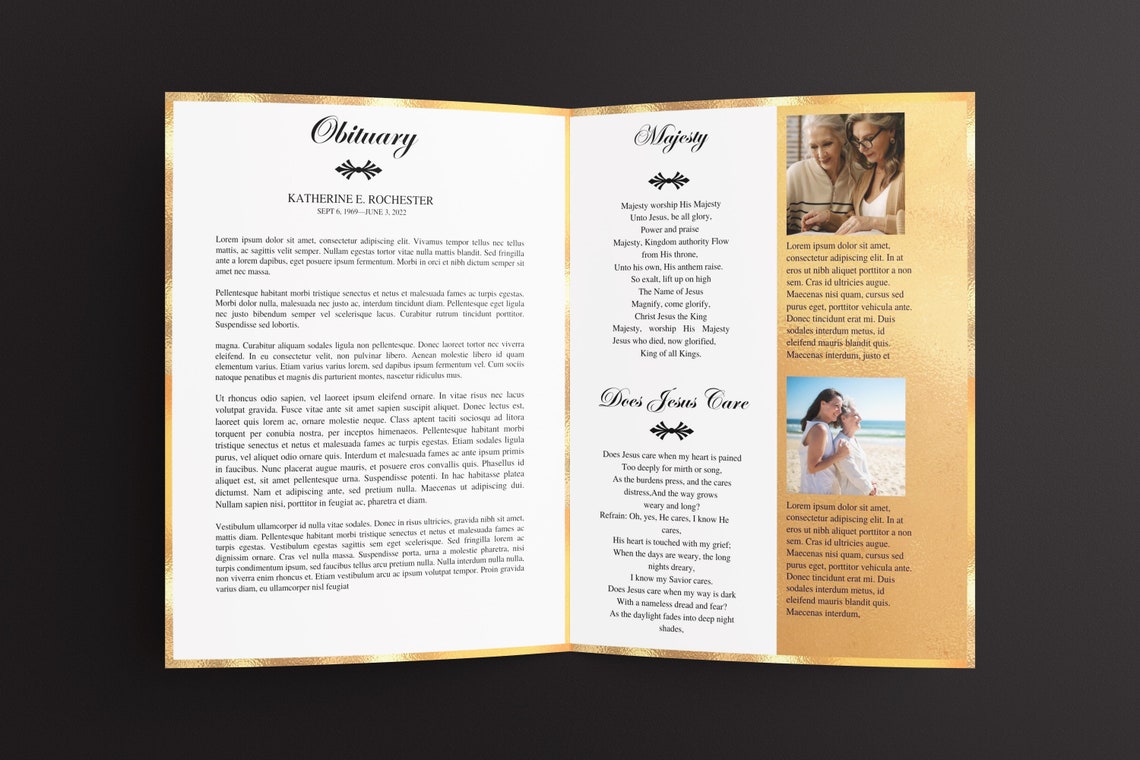 8 Page Funeral Program Canva Template Funeral Template - Etsy