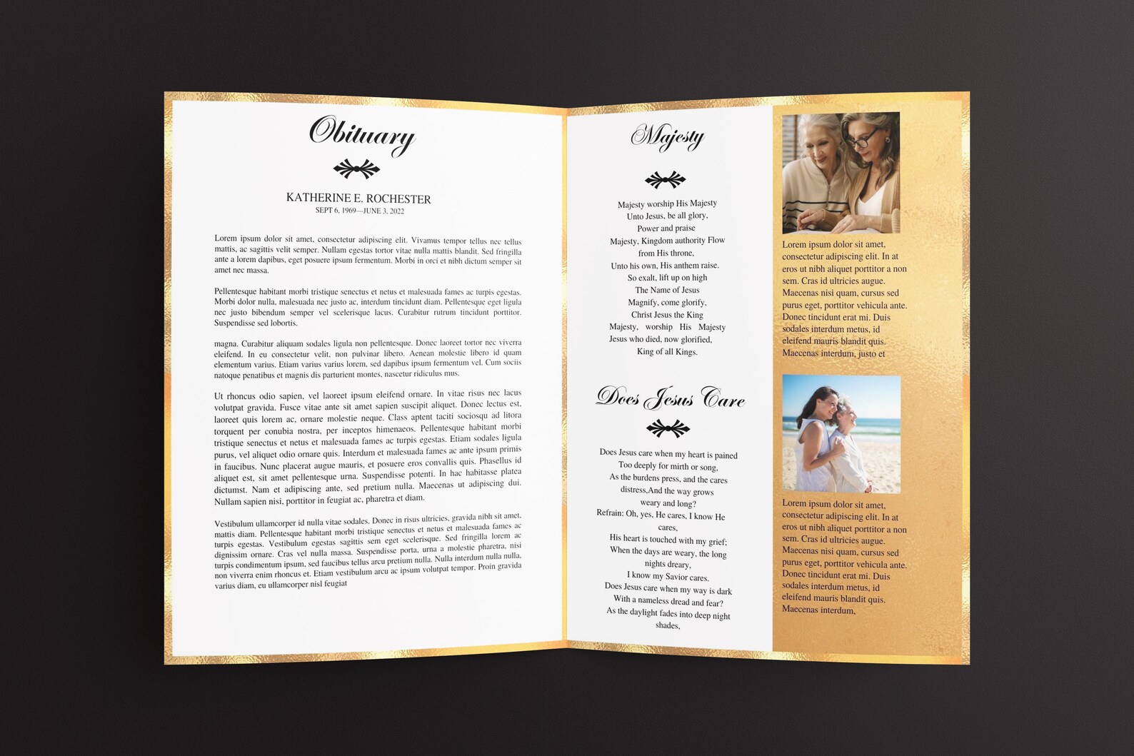 8 Page Funeral Program Canva Template Funeral Template - Etsy