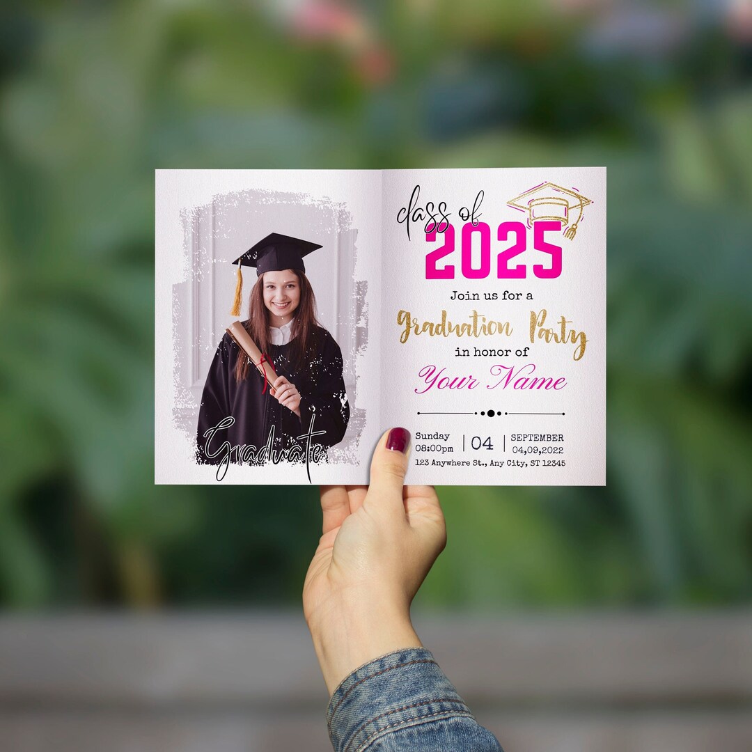 Graduation Invitation Graduation Announcement Template Photo Invitation ...