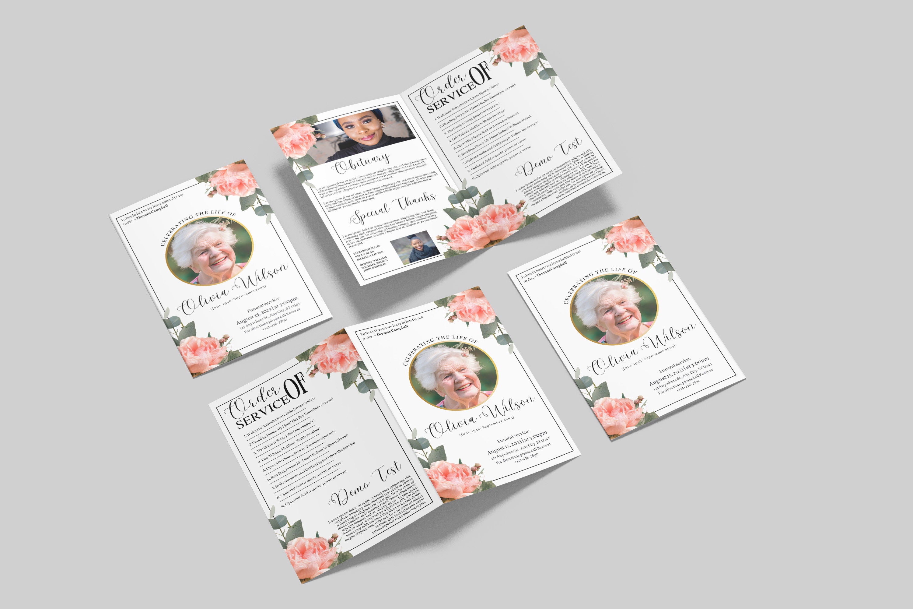 Editable Canva Funeral Program Template, Canva Funeral Template ...