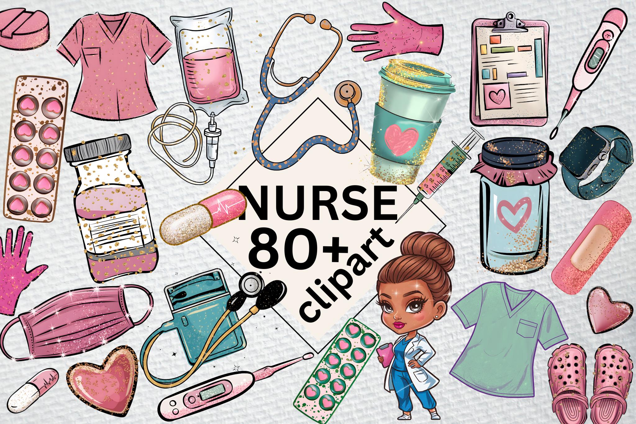 Cute Nurse and Doctor Clipart Bundle, Nurse Clipart Bundle, Medical ...