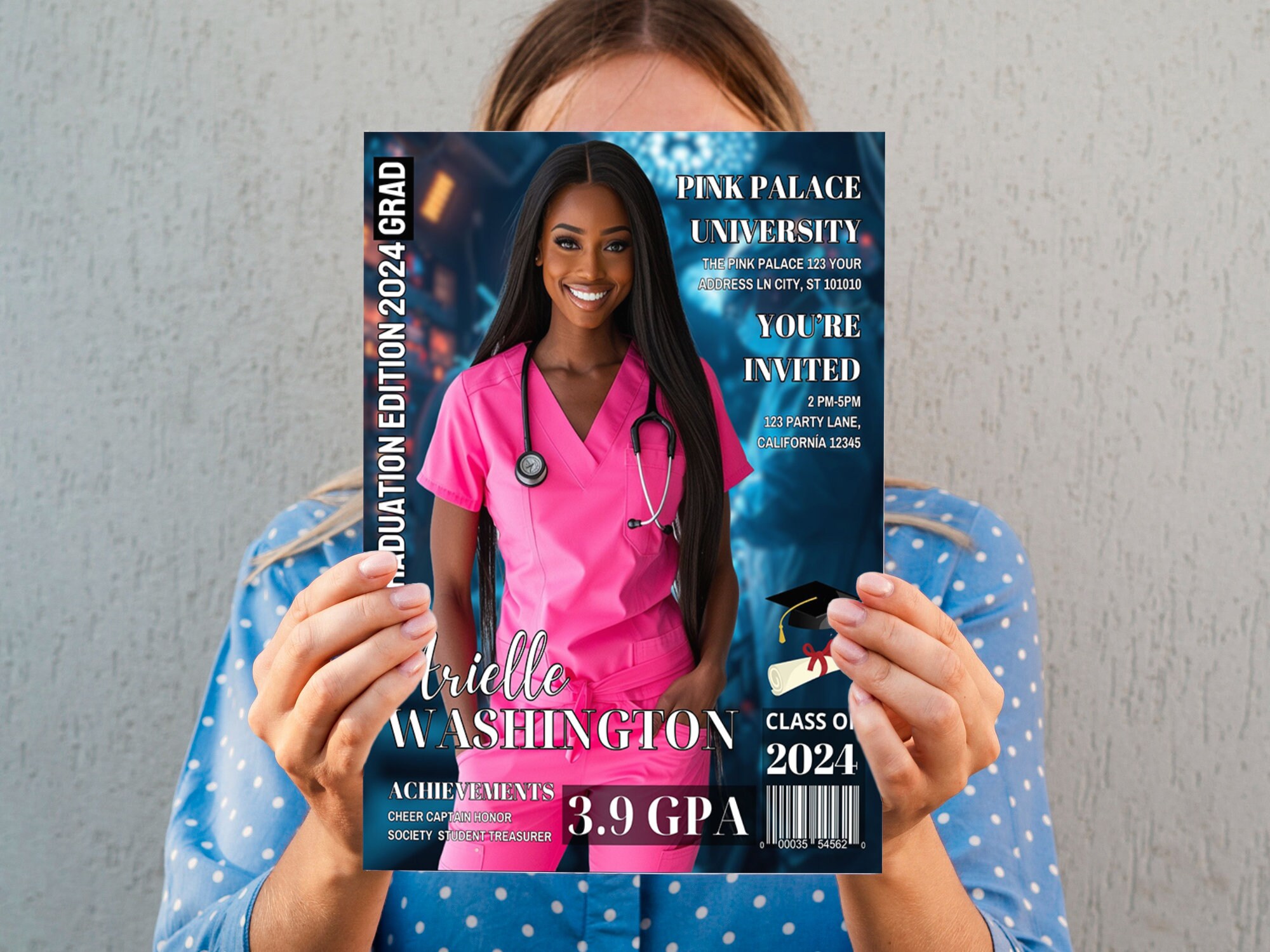 Nurse Graduation Magazine Cover Template Editable Custom Magazine ...