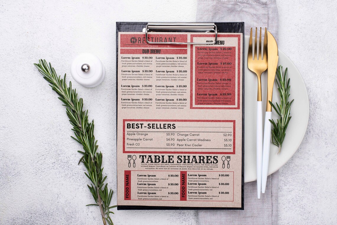 Food Menu Template,food Menu, Fast Food Menu,printable Menu Card,custom ...