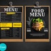 Restaurant Menu Two Sided Food Menu Template, Food Menu Template for ...