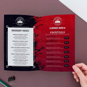 8 PAGE Minimalist Restaurant Menu Template, Simple Food & Drink Menu ...