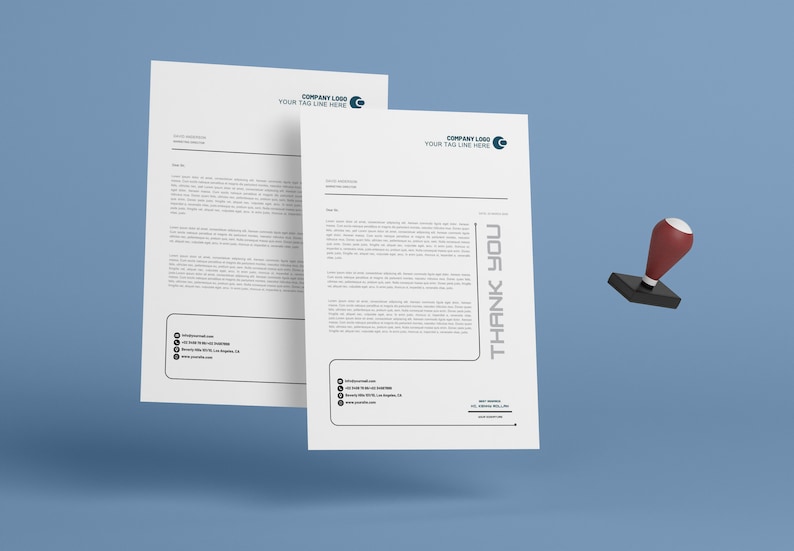 Minimalist & Modern Letterhead Template, Editable Printable ...