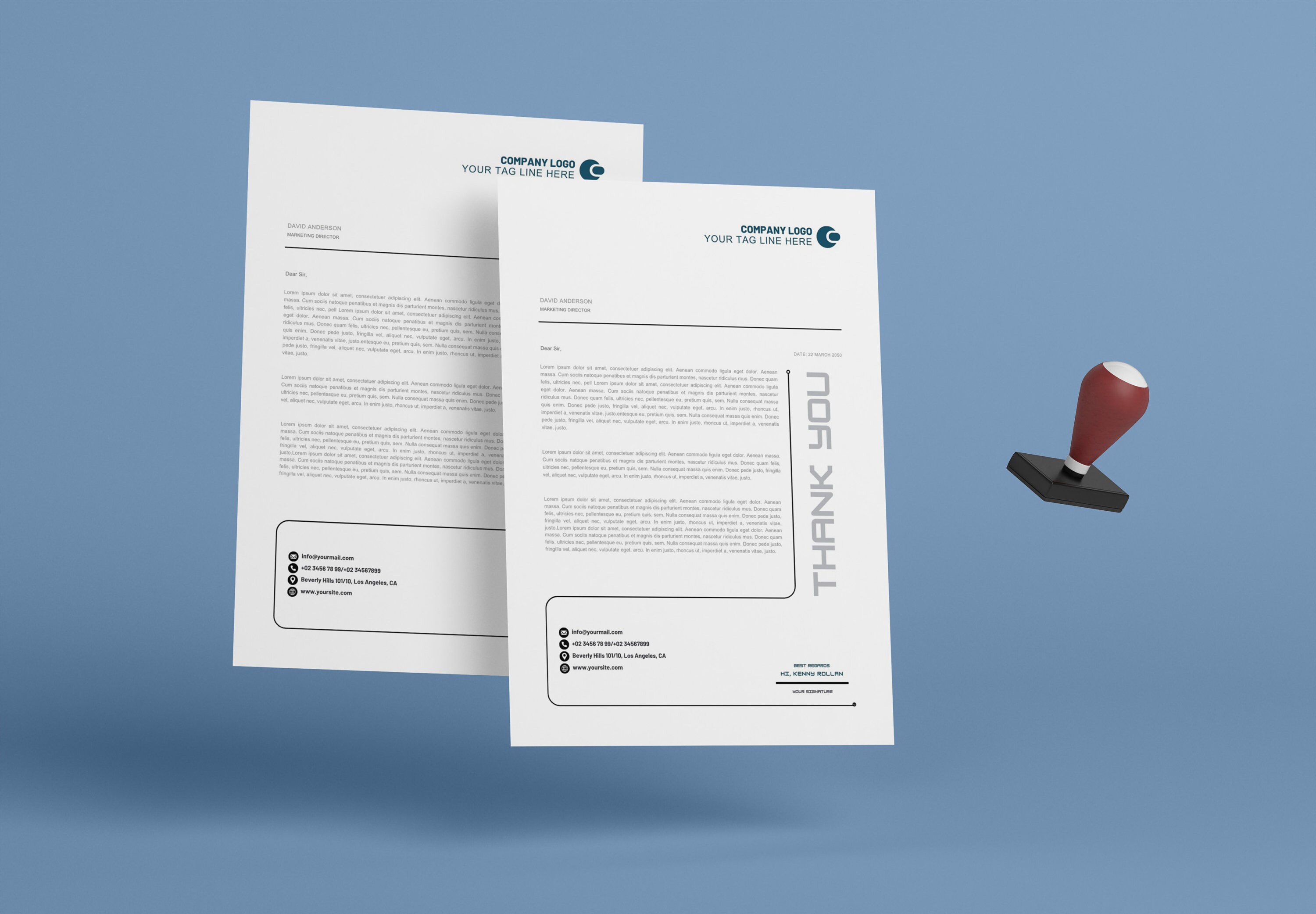 Minimalist & Modern Letterhead Template, Editable Printable ...