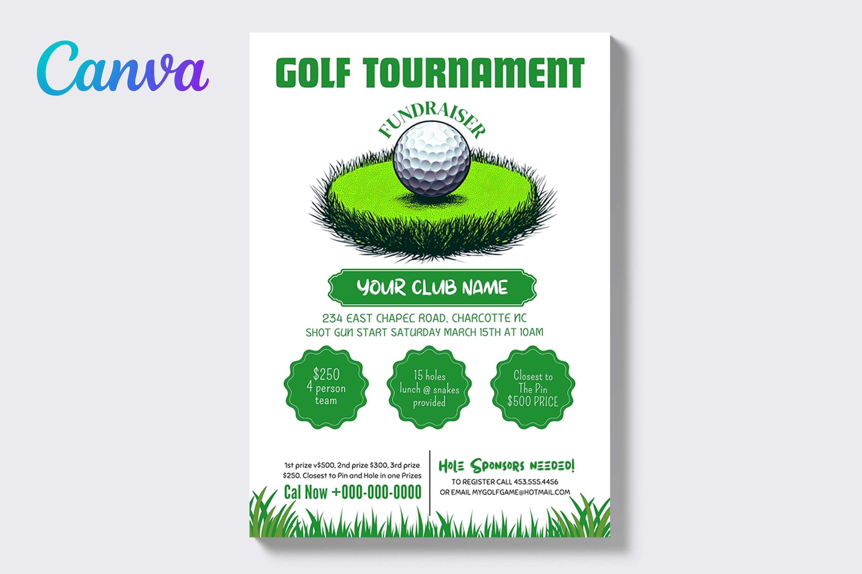Modern Golf Tournament Flyer, Printable Golf Tournament Flyer, Golf ...