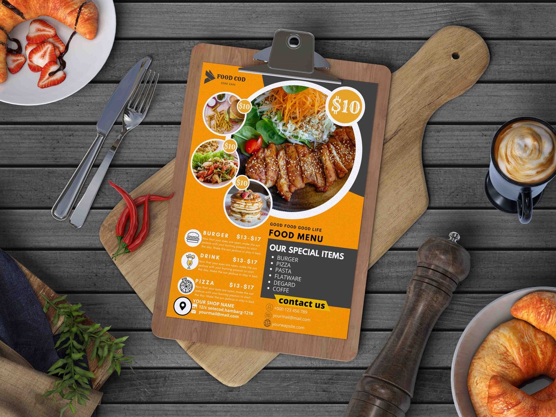 Restaurant Food Menu, Food Menu Template,food Menu Design,fast Food ...