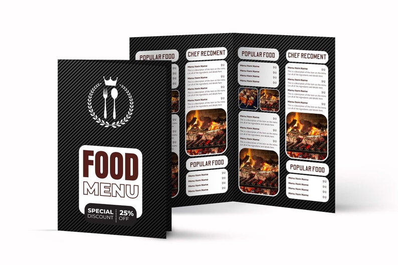 Food Menu Bundle Template, Restaurant Menu Pack, Bifold Restaurant Food ...