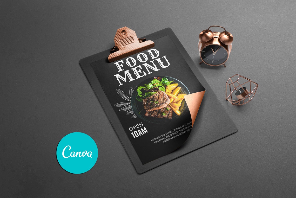 Restaurant Menu Two Sided Food Menu Template, Food Menu Template for ...
