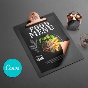 Restaurant Menu Two Sided Food Menu Template, Food Menu Template for ...