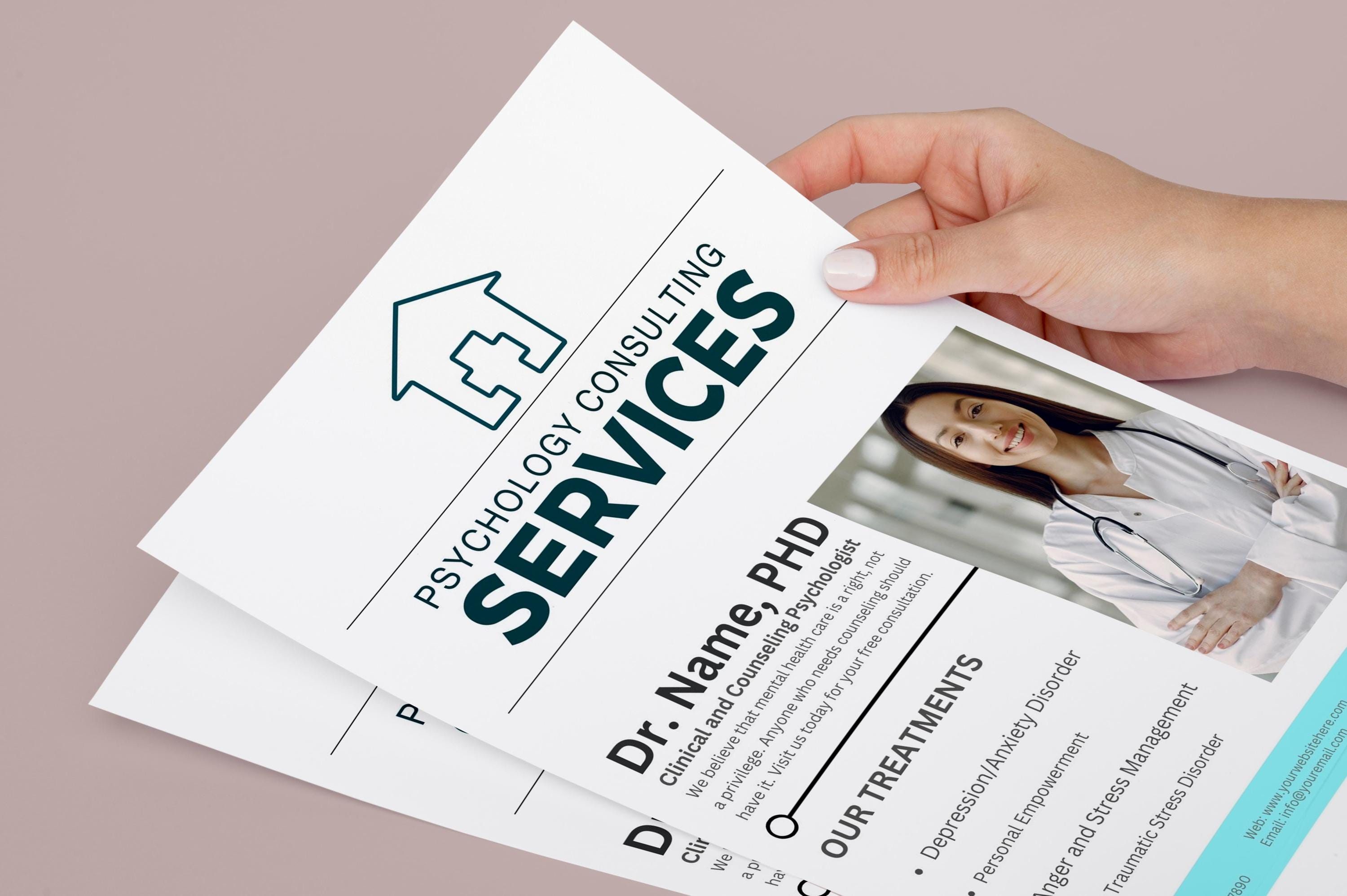 Psychology Therapy Flyer, Mental Health Flyer, Psychologist Service ...