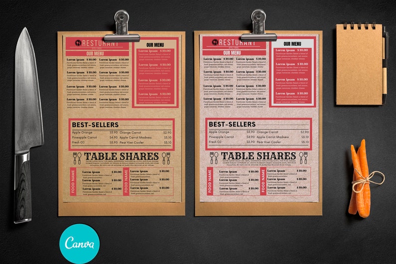 Food Menu Template,food Menu, Fast Food Menu,printable Menu Card,custom ...