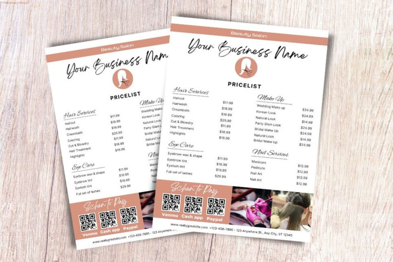 Modern Business Price List Printable, Price List Template Editable ...