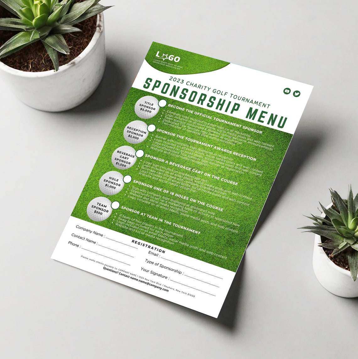 Golf Event Sponsorship Form Template | Sports Sponsorship Menu ...