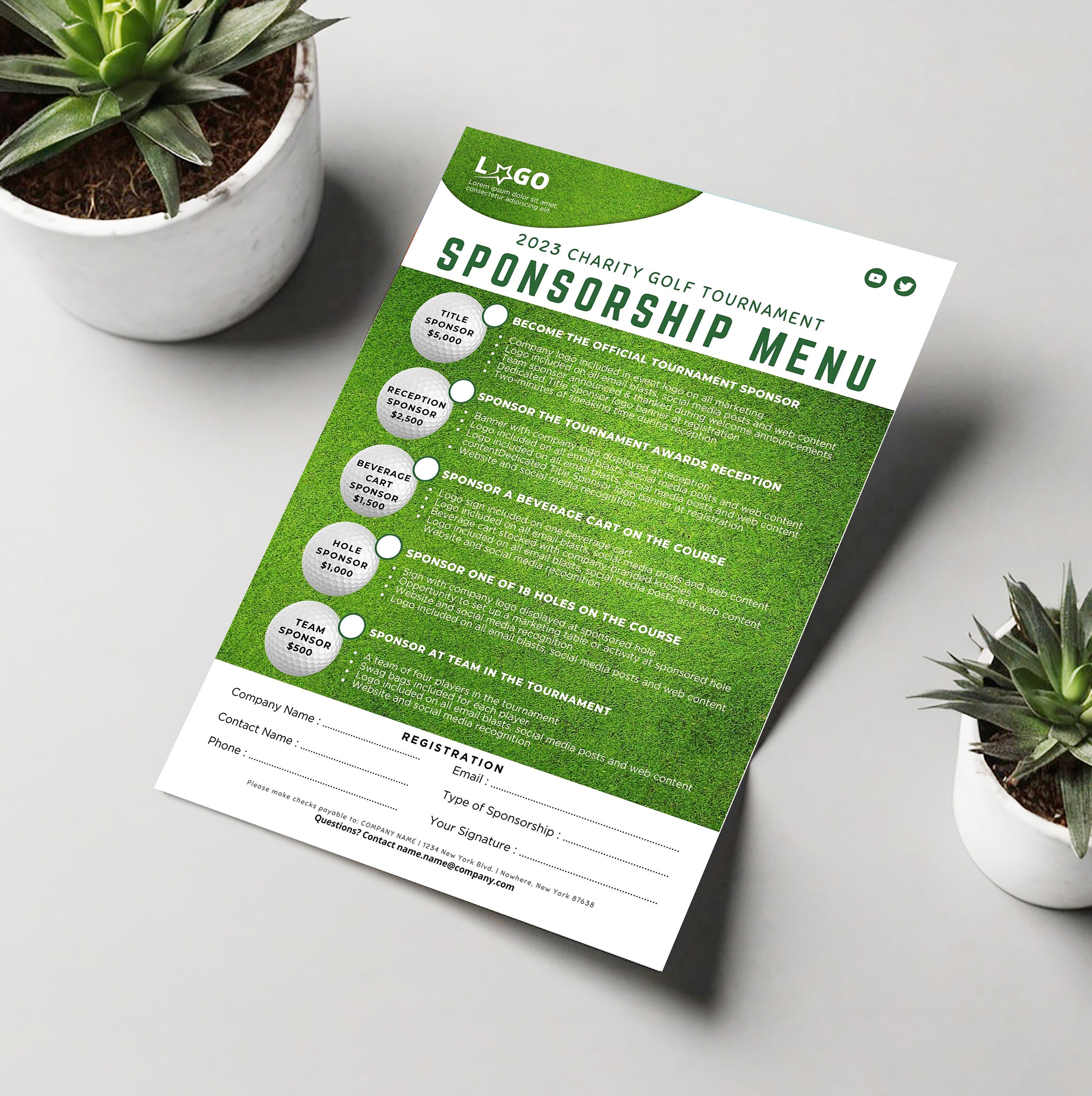 Golf Event Sponsorship Form Template | Sports Sponsorship Menu ...