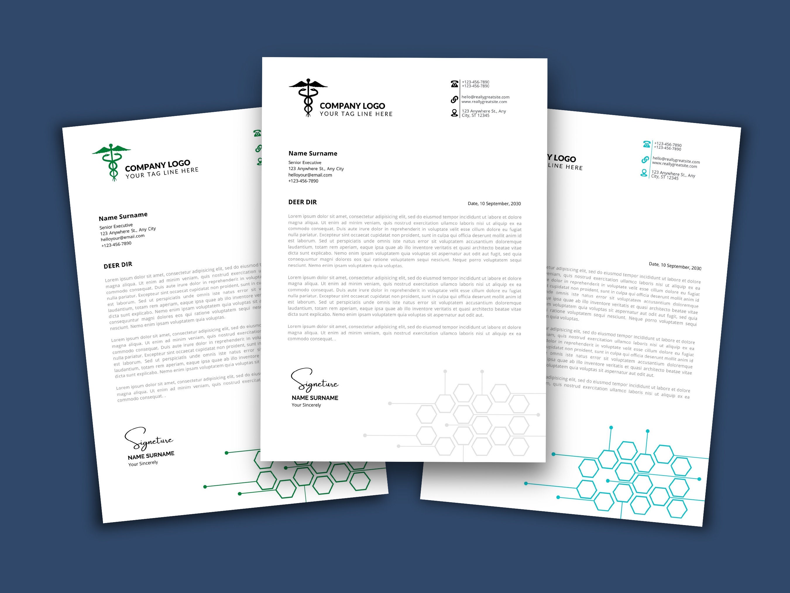 Modern Letterhead Template, Doctor Letterhead, Nurse Stationery ...