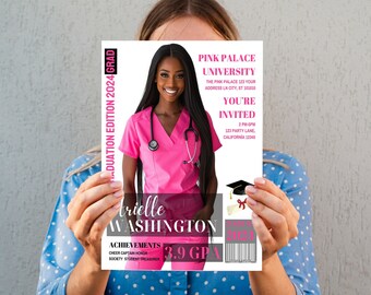 Graduation Magazine Cover, Grad Magazine, Graduation 2024, Editable ...