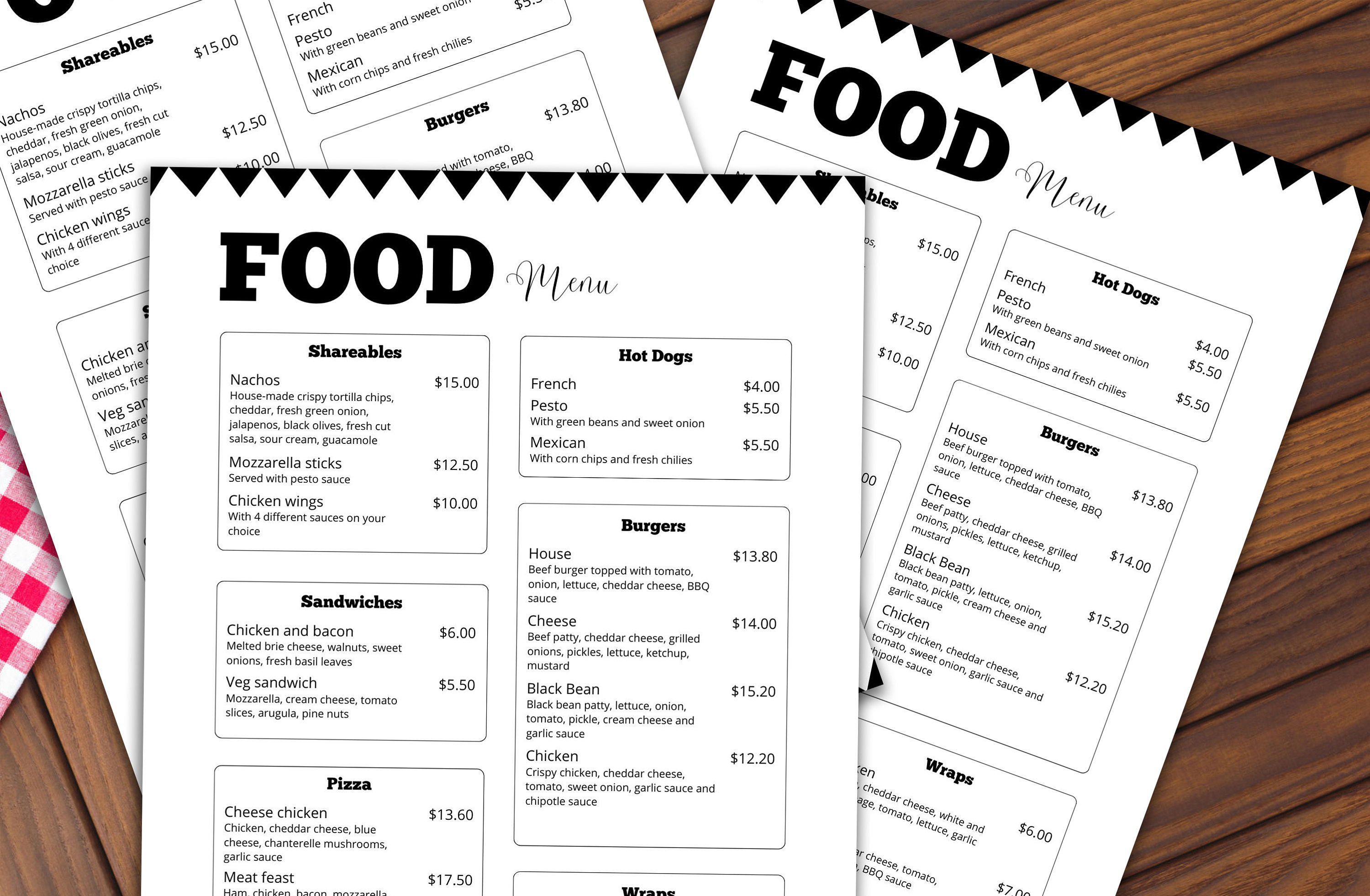 Restaurant Food Menu Template, Editable Template Price List, Restaurant ...