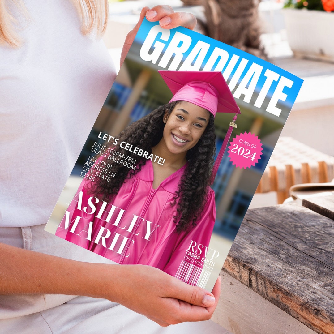 Graduation Magazine Cover, Magazine Cover Prom, Editable Custom ...