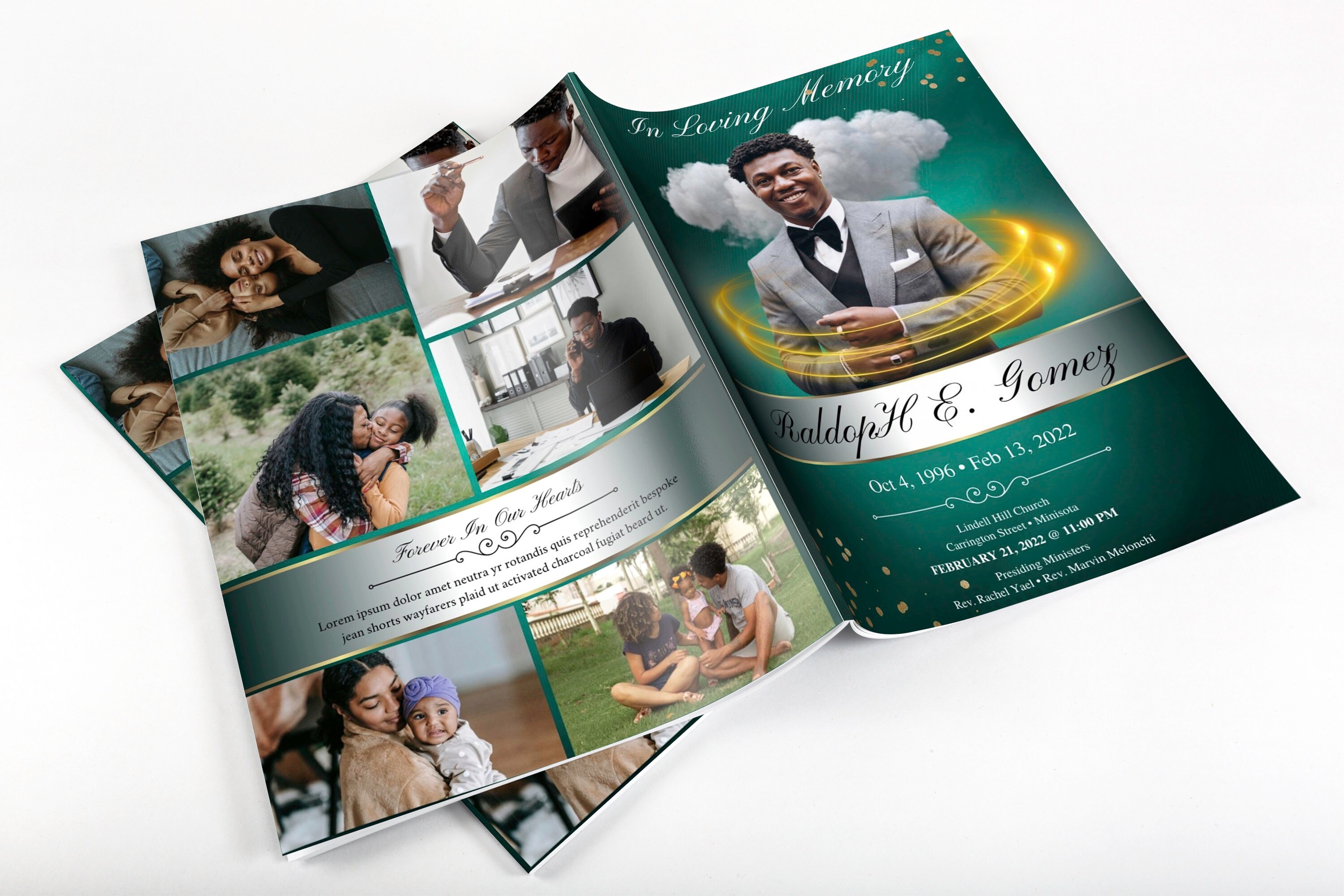 8 Page Funeral Program Canva Template, Celebration of Life Program,8 ...