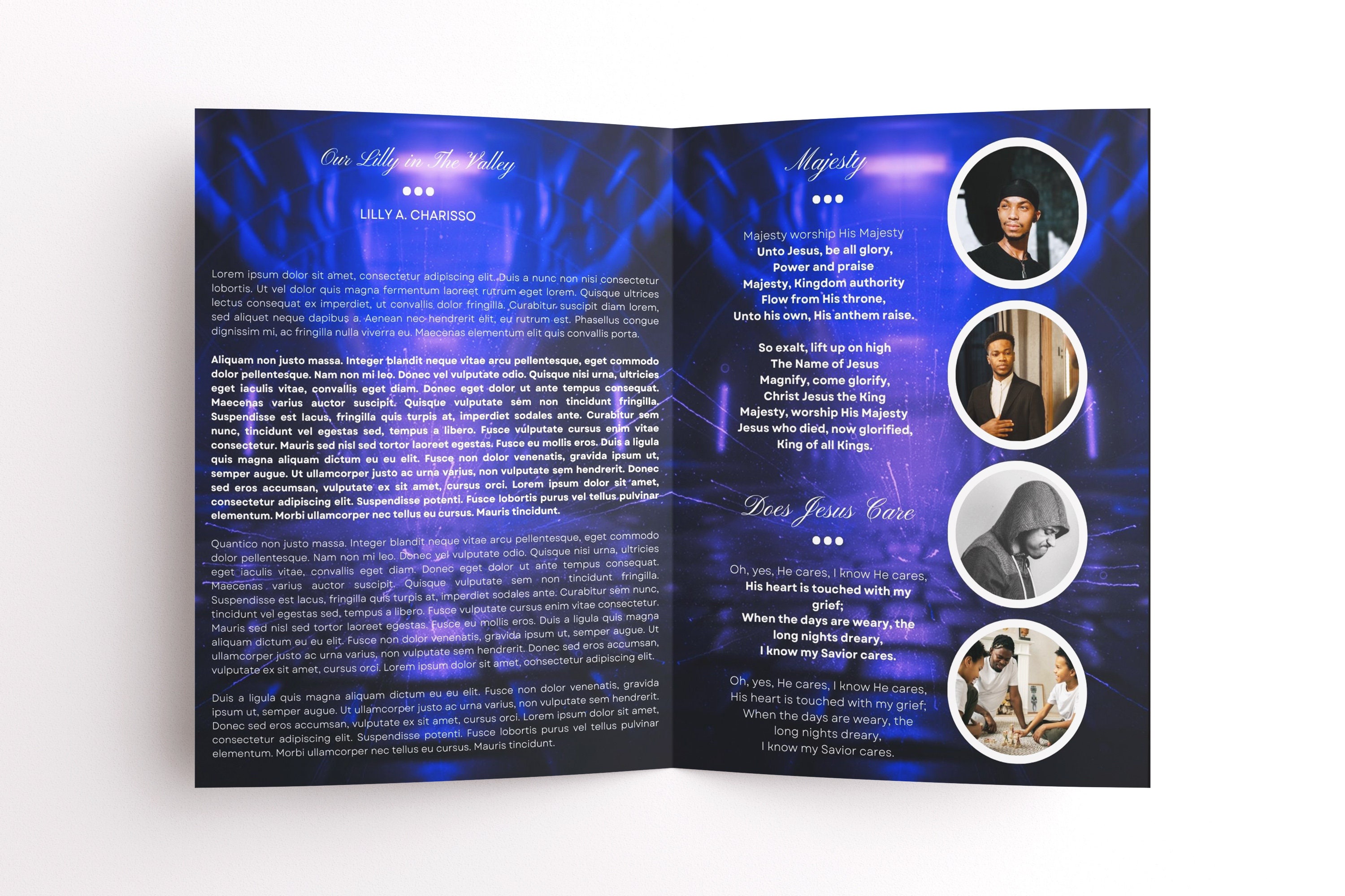 Modern 8 Page Funeral Program Template Magazine Style Funeral - Etsy