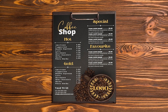 Coffee Shop Menu Editable Coffee Menu Template Coffee Bar - Etsy