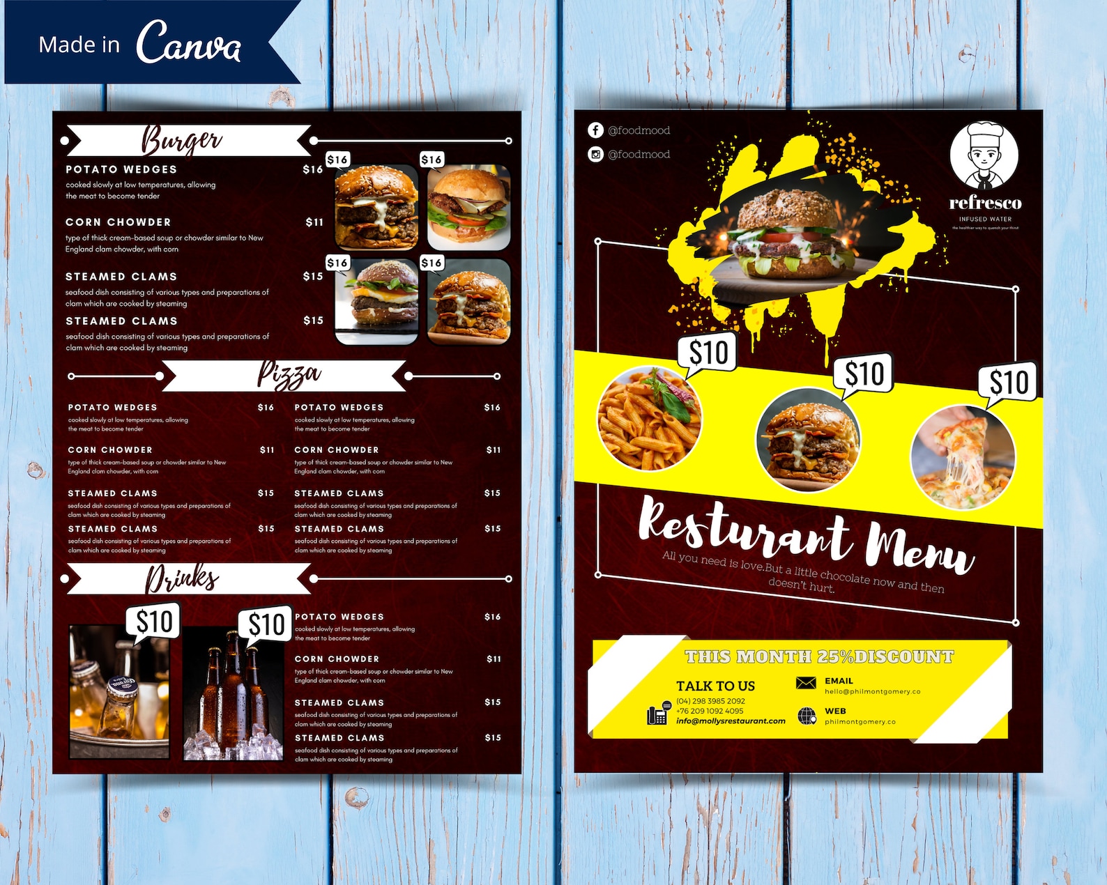 Editable Food Menu Template, Food Menu Template, Food Menu, Restaurant ...