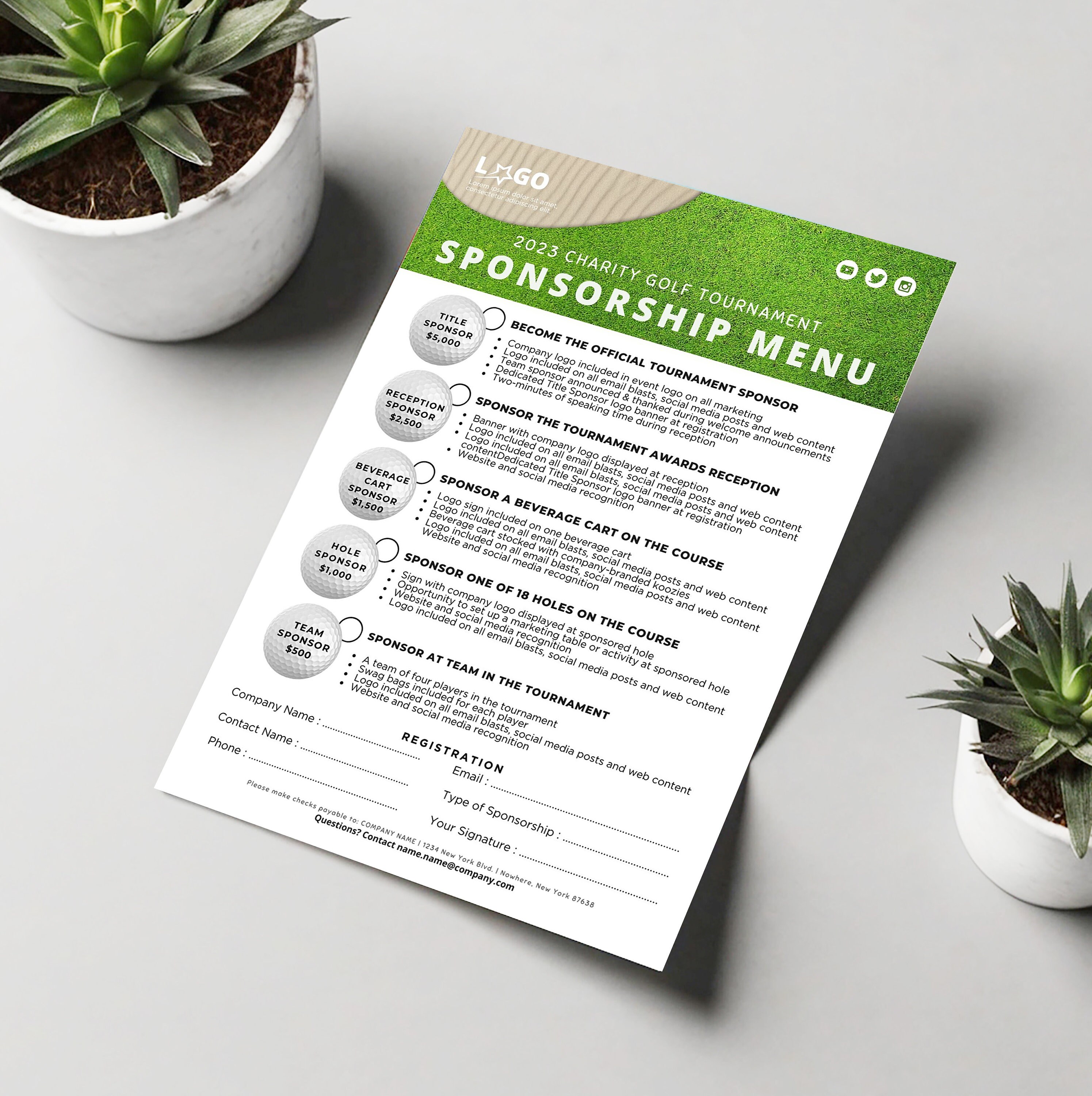 Golf Tournament Sponsorship Flyer, Golf Tournament Player Registration ...