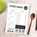 Food Menu Sign Template, Food Menu Template Boho, Food Menu Template ...