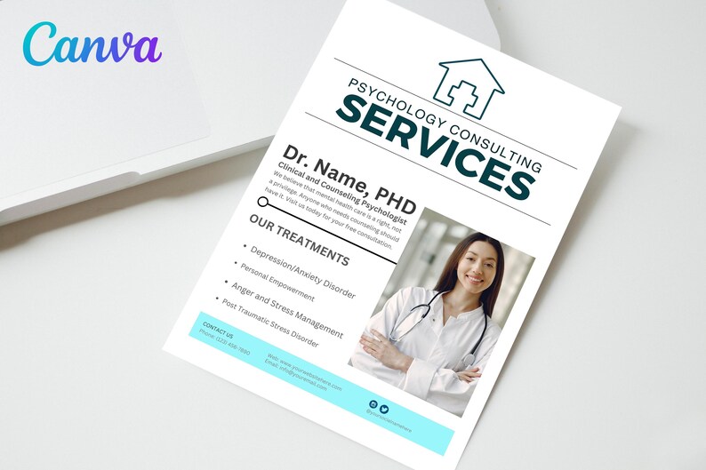 Psychology Therapy Flyer, Mental Health Flyer, Psychologist Service ...