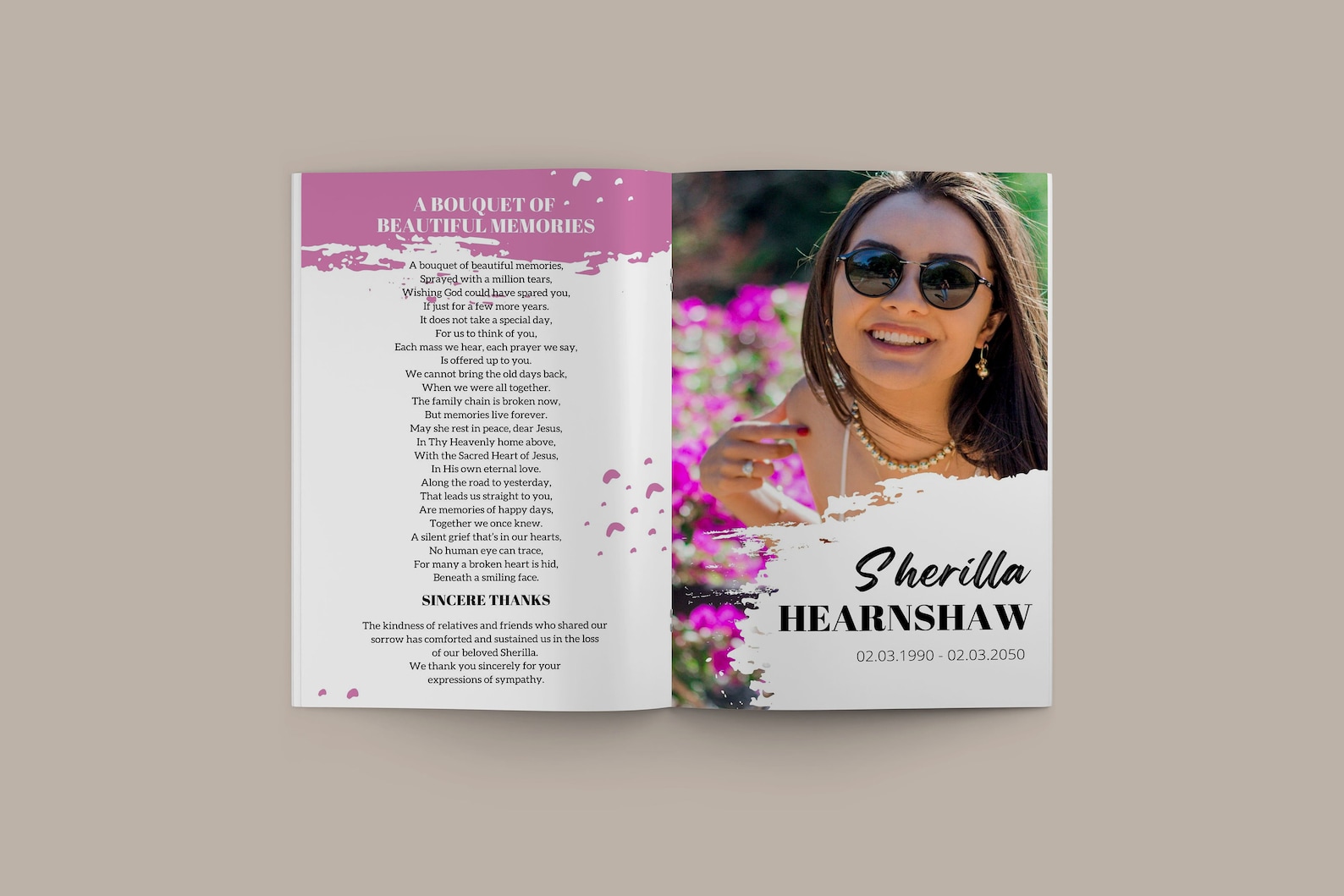 8 Page Editable Funeral Program Canva Template, Memorial Program ...
