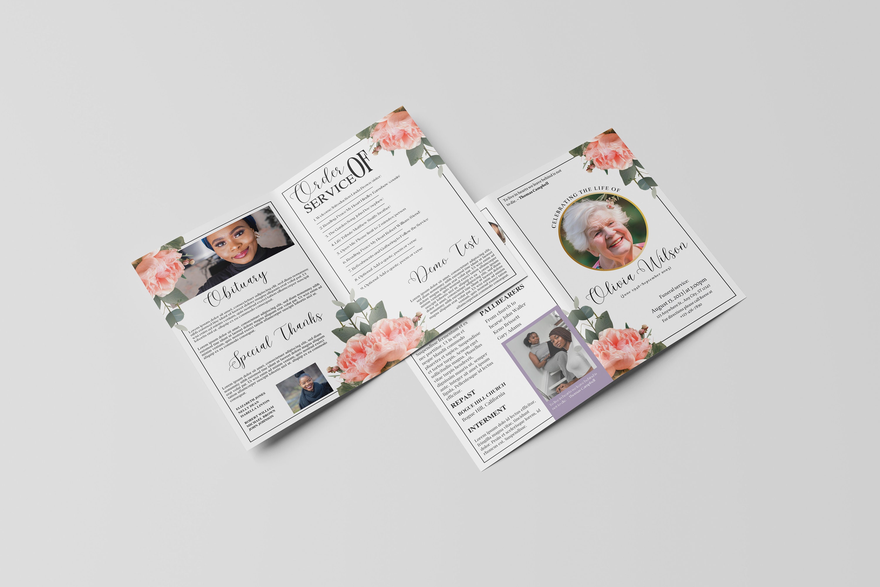 Editable Canva Funeral Program Template, Canva Funeral Template ...