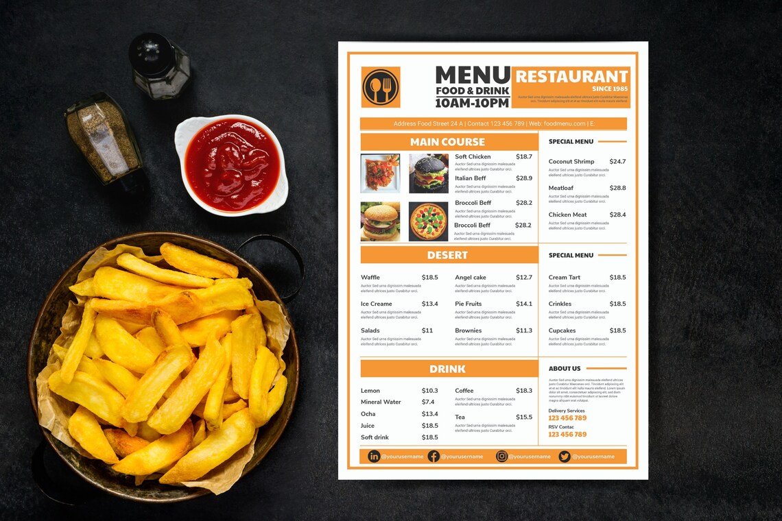 Food Menu, Restaurant Food Menu, Food Menu Template, Fast Food Menu,bar ...