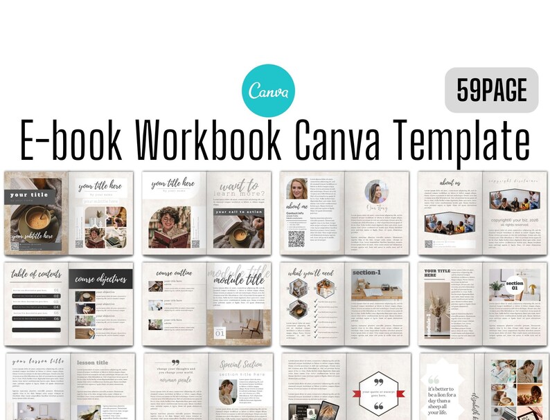 Editable Workbook Template | Canva Coaching Ebook Template | Lead ...