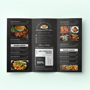 Restaurant Menu Pack, Canva Food Menu Bundles, Bifold Restaurant Food ...
