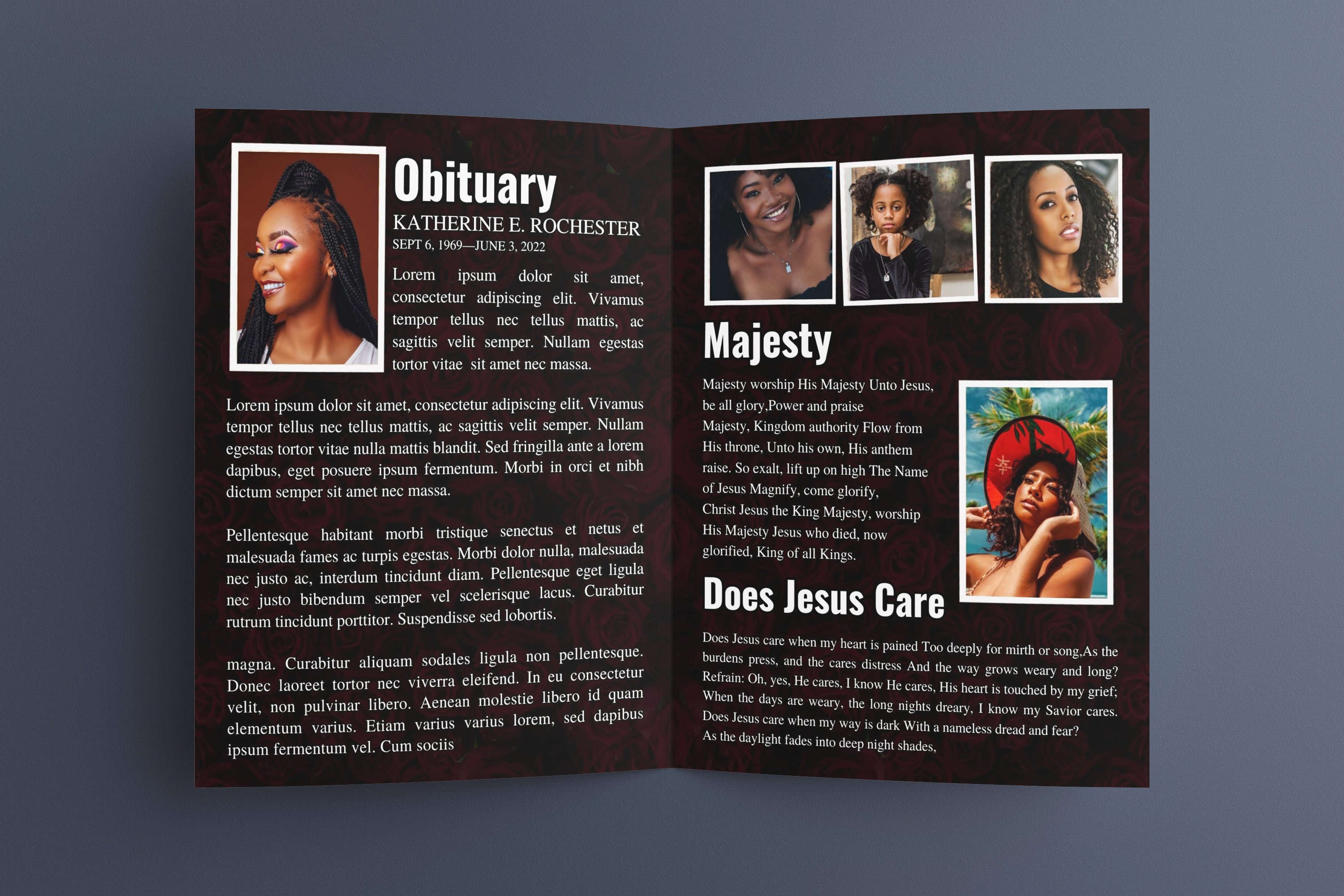 Black Funeral Memorial Program Minimalist Black Funeral - Etsy