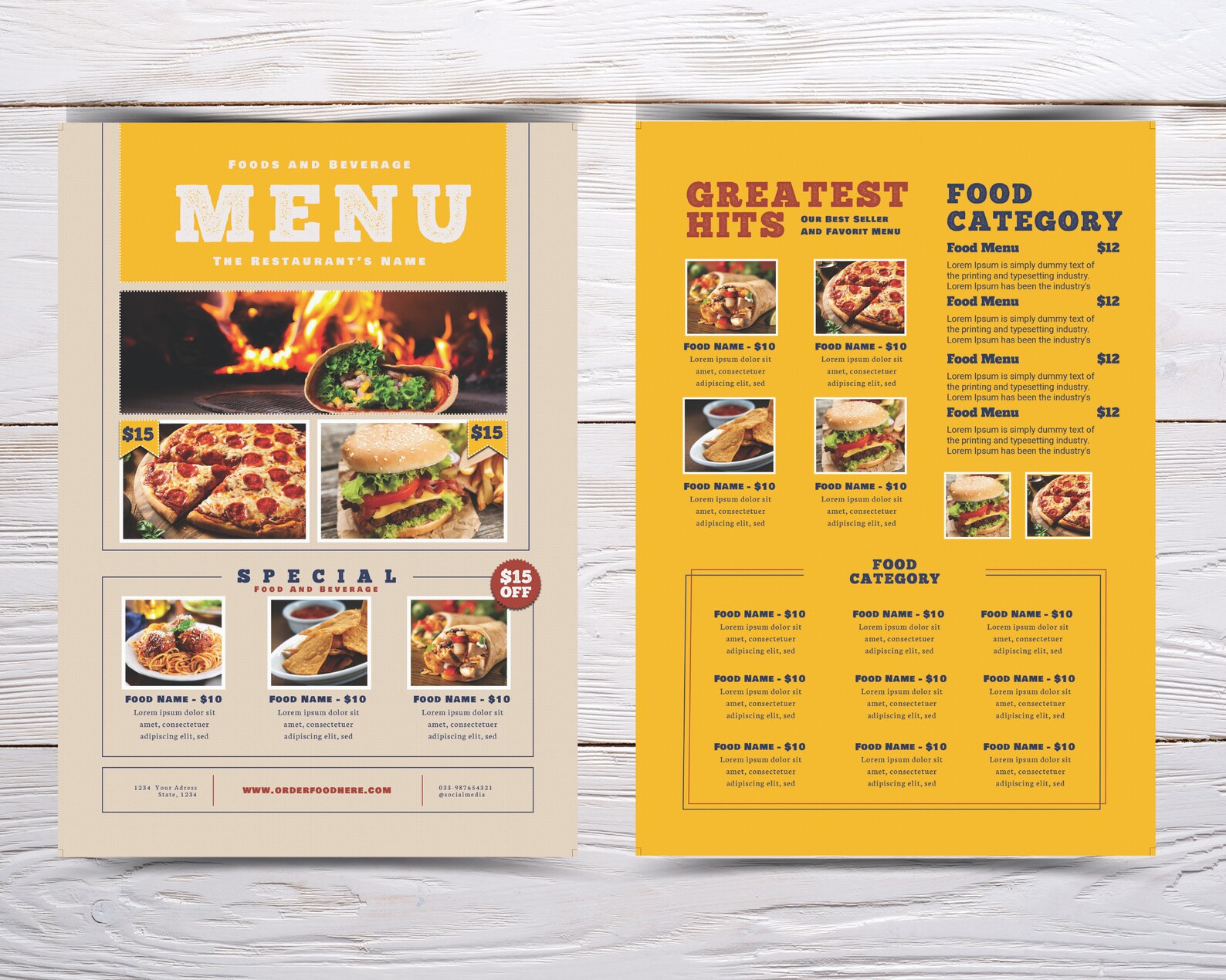 Complete Psd Food Menu Template for Restaurant,a4 Size Menu Template - Etsy