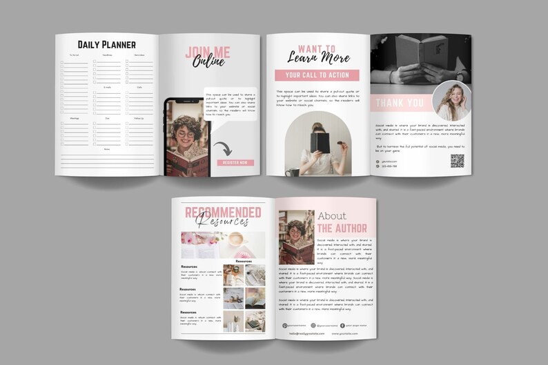 Canva E-book Template Workbook for Course Ecourse Workbook - Etsy