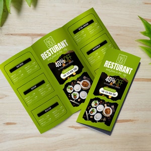 Trifold Menu Template | Editable Menu Template| Restaurant Menu ...