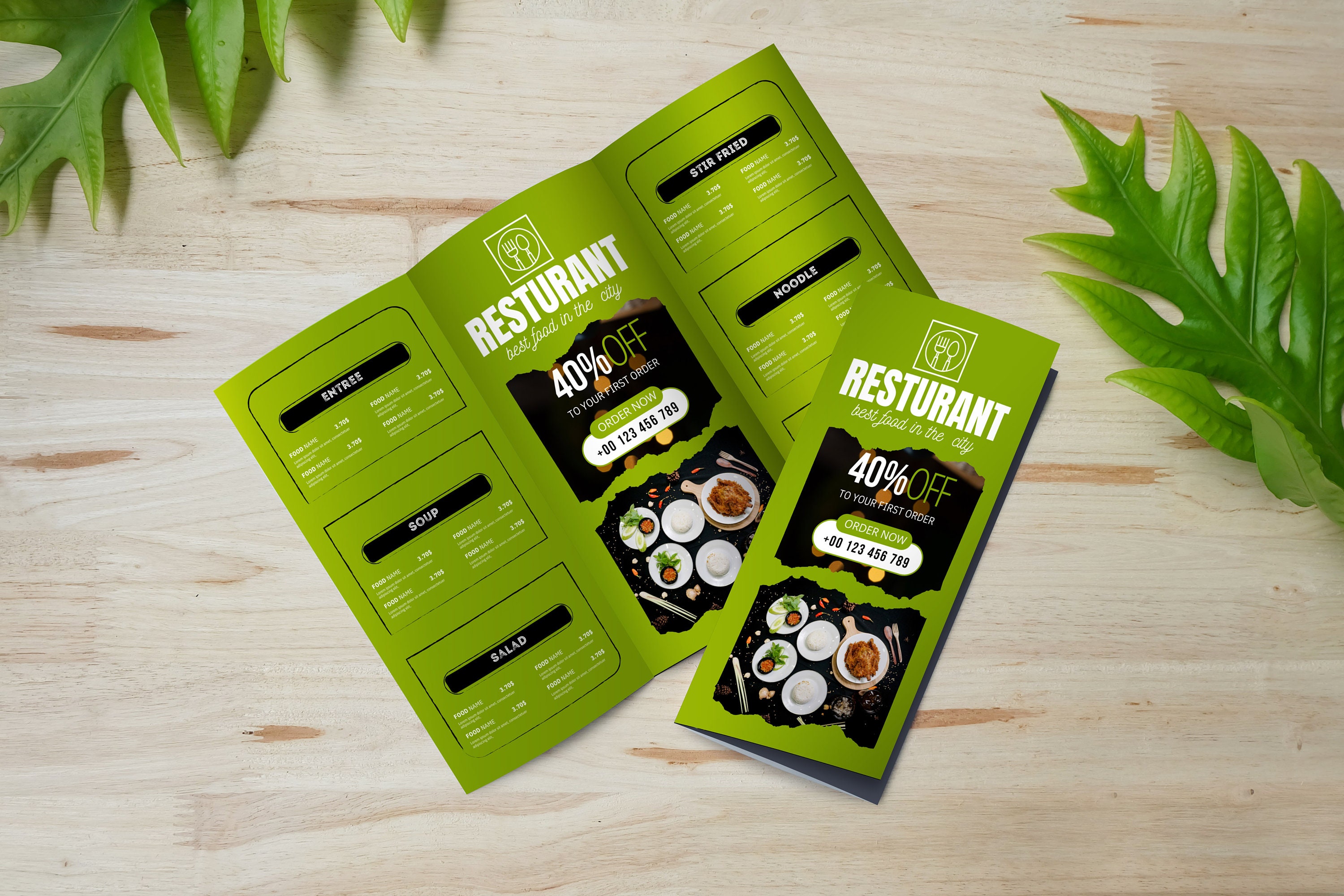 Trifold Menu Template | Editable Menu Template| Restaurant Menu ...