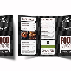 Food Menu Bundle Template, Restaurant Menu Pack, Bifold Restaurant Food ...