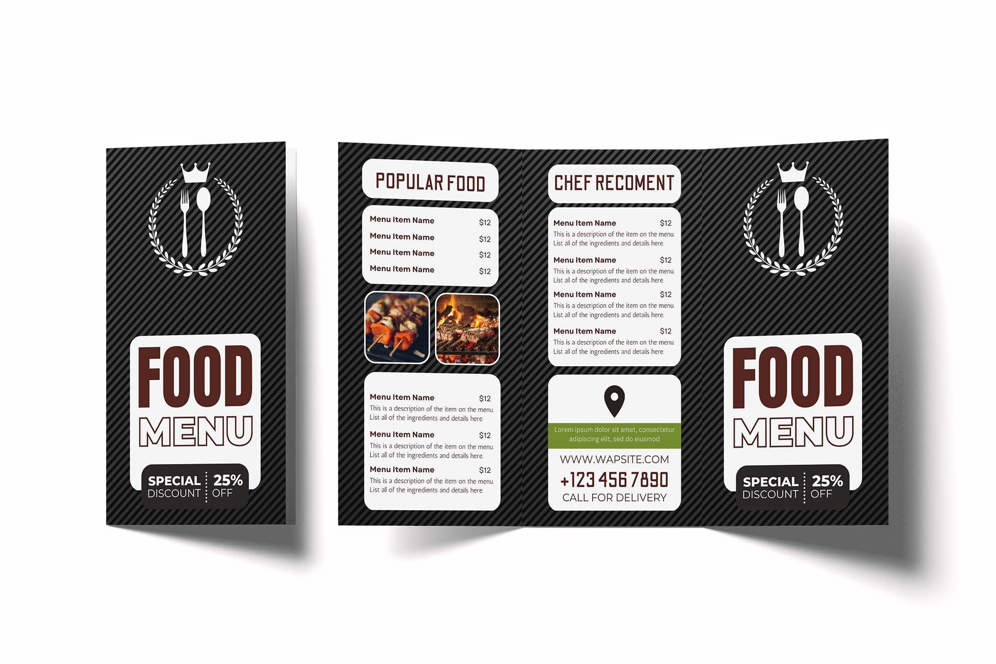 Food Menu Bundle Template, Restaurant Menu Pack, Bifold Restaurant Food ...
