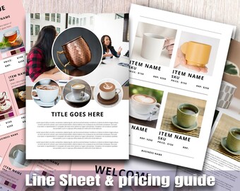 Line Sheet Template, Wholesale Catalog, Editable Wholesale Template ...