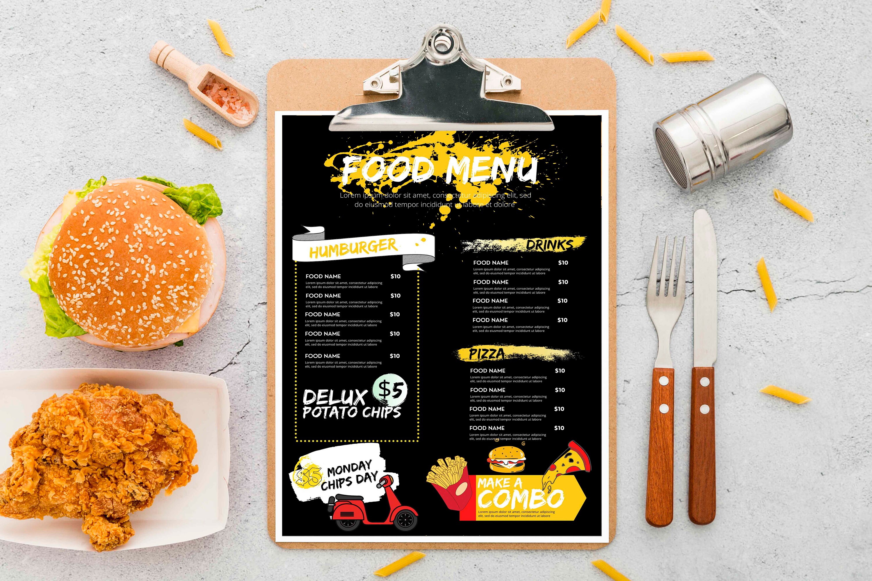 Easy Editable Canva Food Menu Template for Restaurant and Bar - Etsy ...