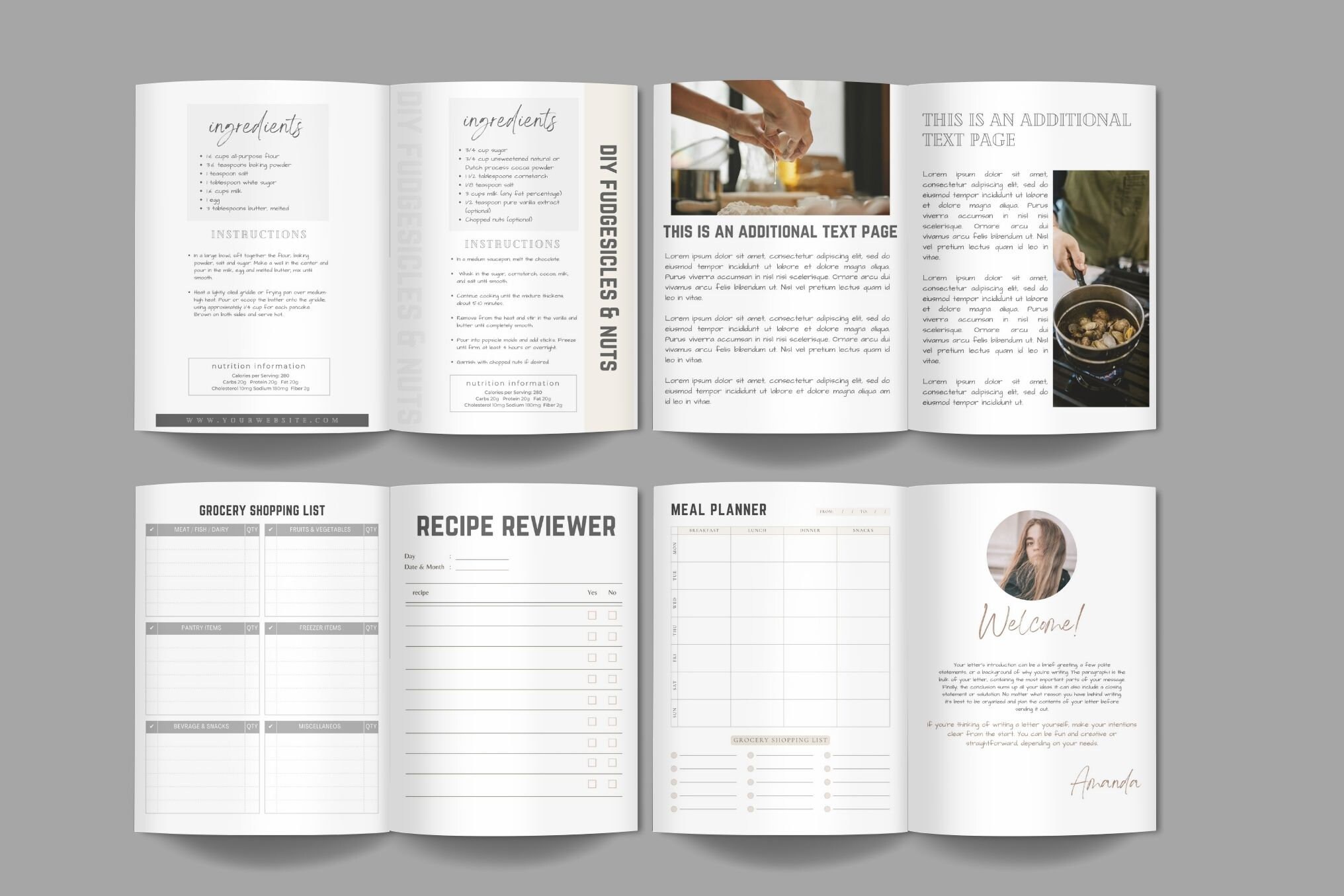 Cookbook Canva Template, Canva Recipe Book Template, Editable Recipe ...