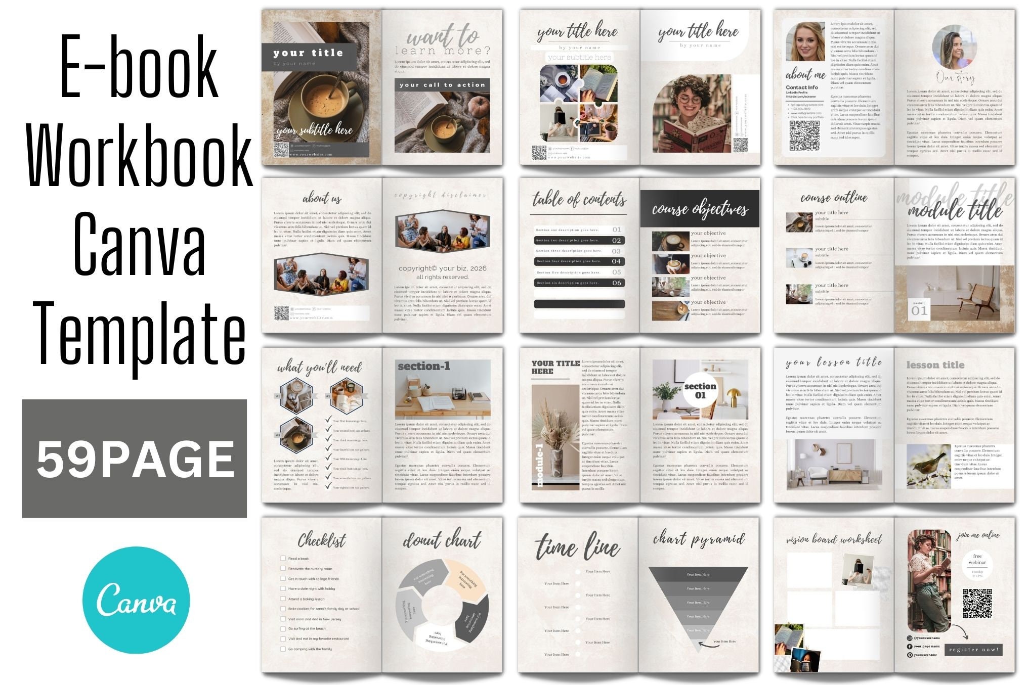 Editable Workbook Template | Canva Coaching Ebook Template | Lead ...